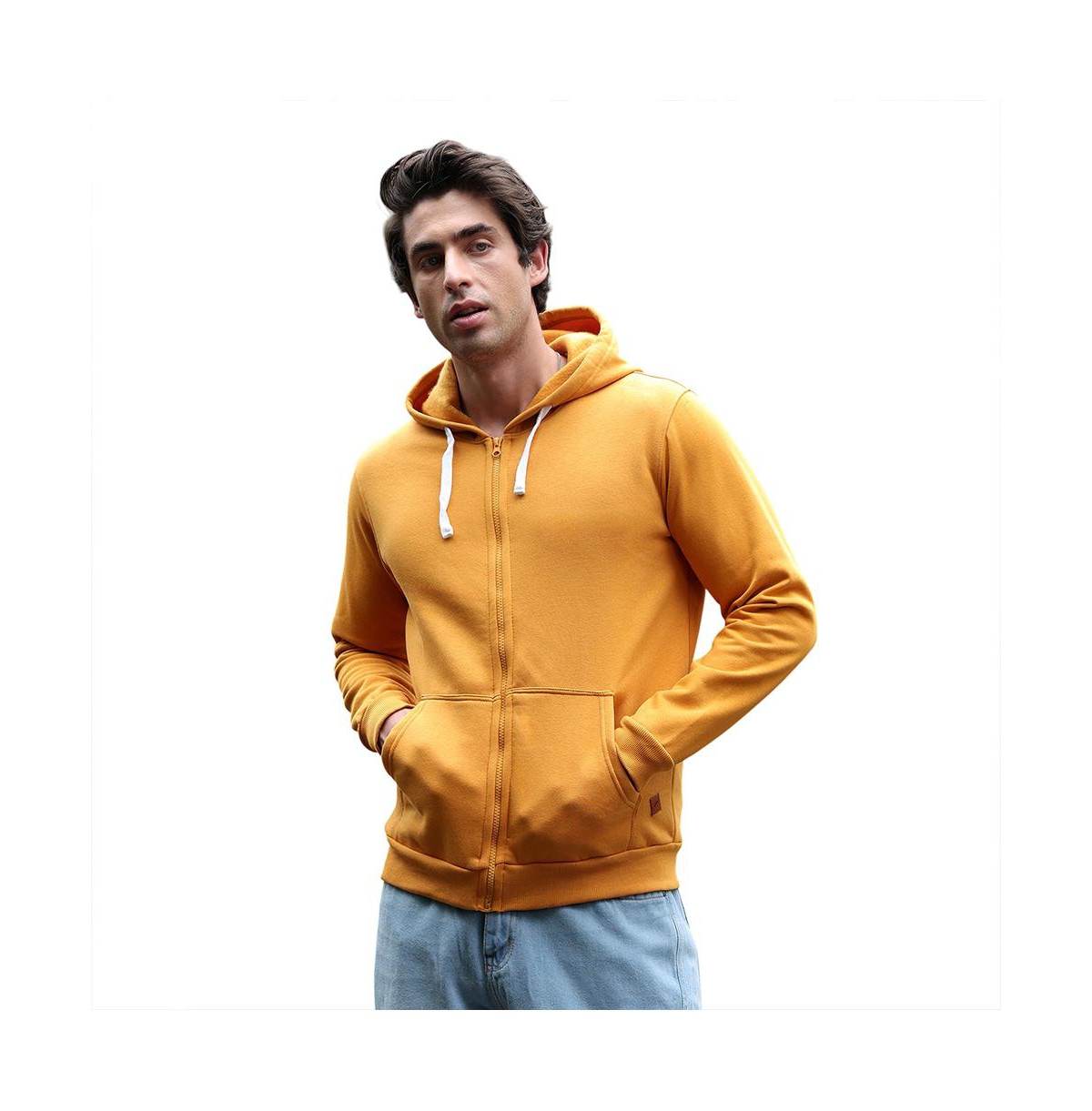 Click here for Campus Sutra Mens Mustard Yellow Zip-Front Regular... prices