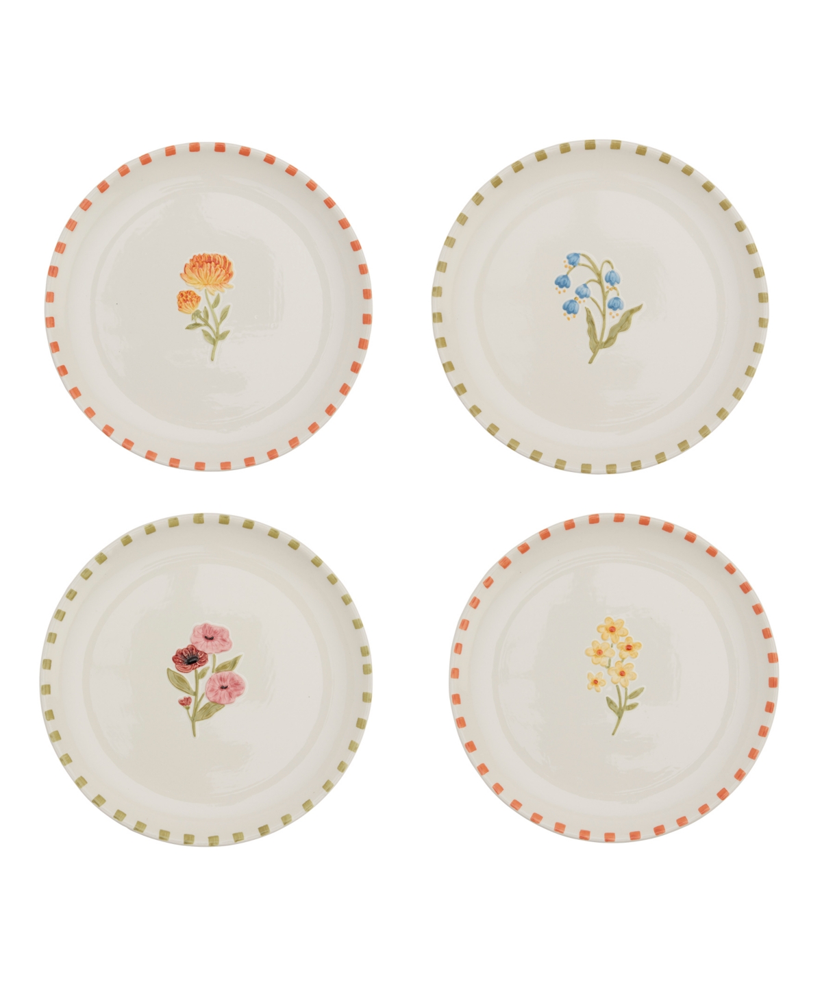 Click here for Haven Floral Salad Plate  Set of 4 - Ivory prices