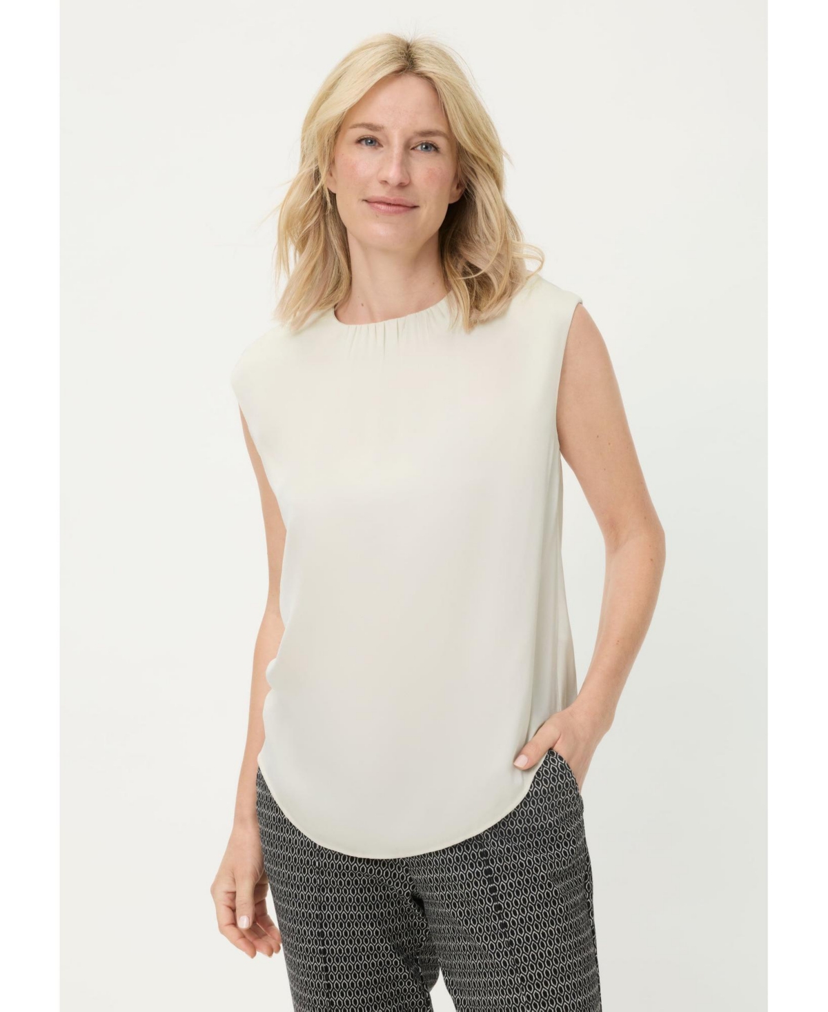 Click here for Olsen Womens Satin Effect Sleeveless Shell Top - A... prices