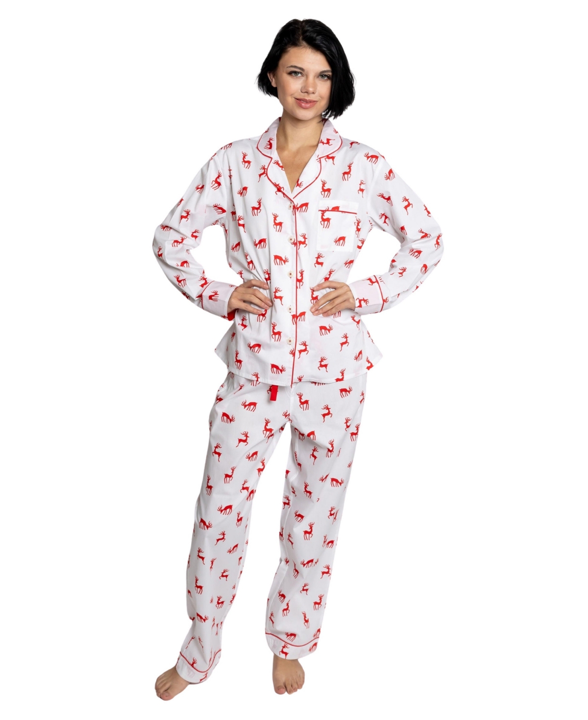 Click here for Sant and Abel Womens Tennis Long Pj Set - Reindeer... prices