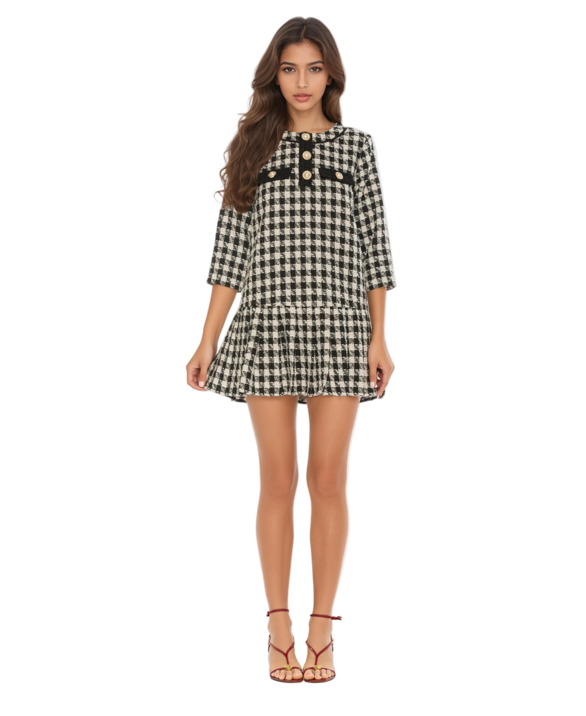 Click here for Alexia Admor Womens Sabine Dress - Bw houndstooth prices