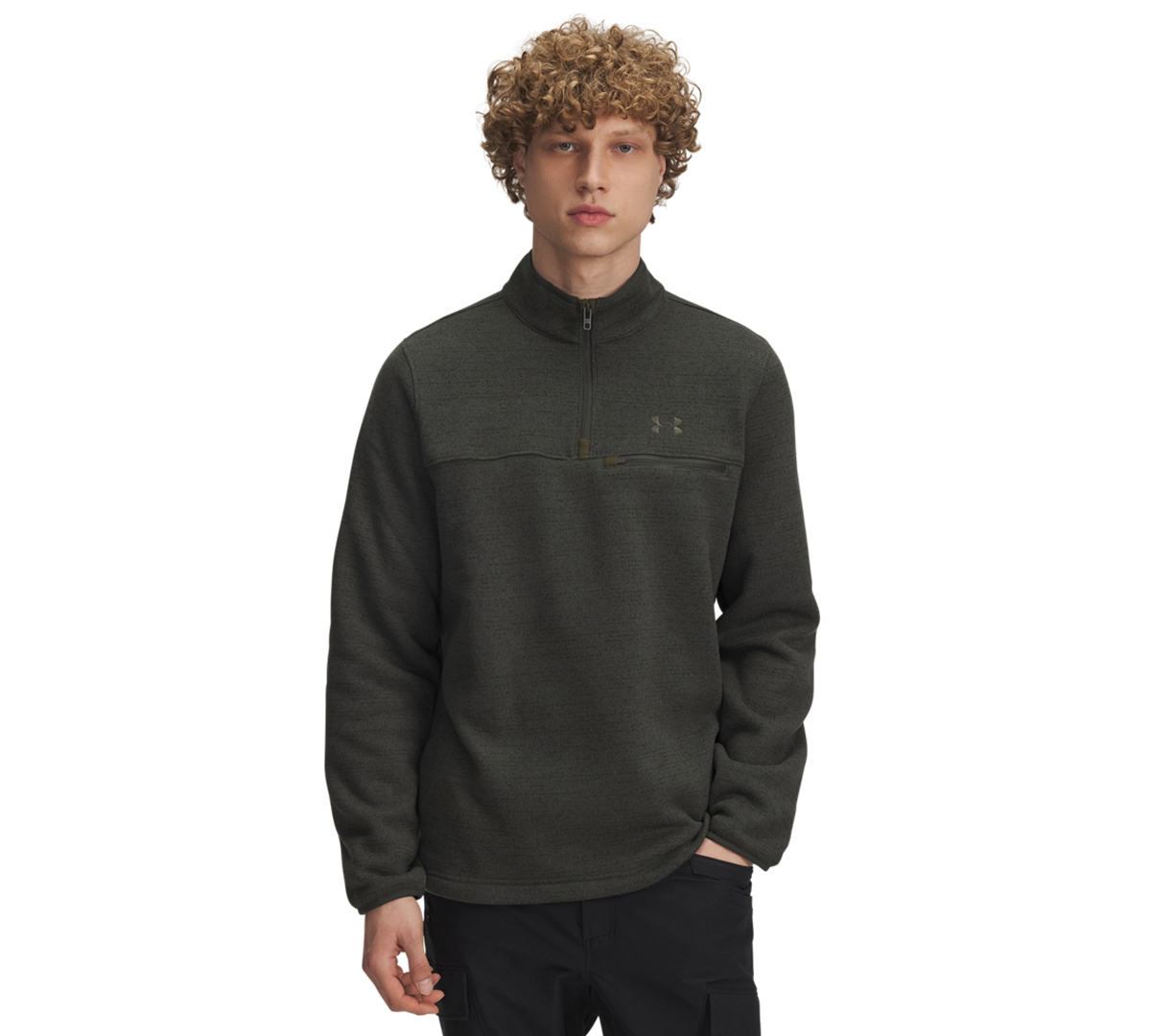 Click here for Under Armour Mens Quarter-Zip Sweater - Green prices