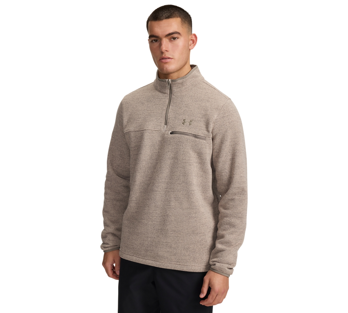 Click here for Under Armour Mens Quarter-Zip Sweater - Beige prices