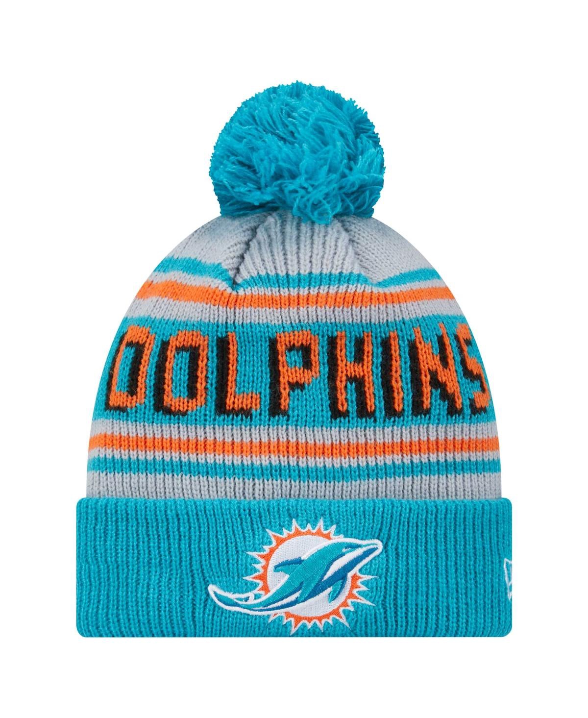 Click here for Youth Aqua Miami Dolphins Main Cuffed Knit Hat wit... prices