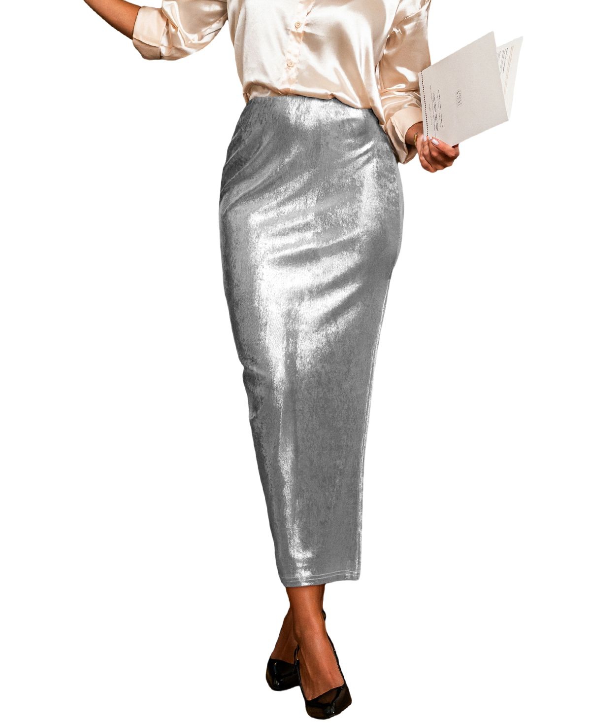 Click here for Cupshe Womens Eclipse Maxi Skirt - Grey prices