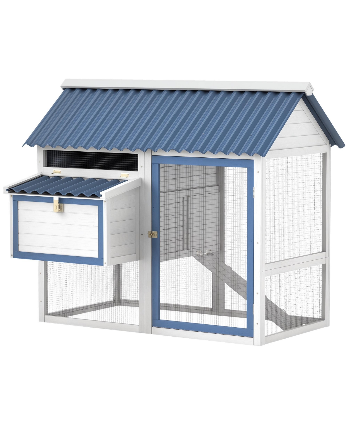 Click here for PawHut 55.5" Wooden Chicken Coop with Run Box... prices