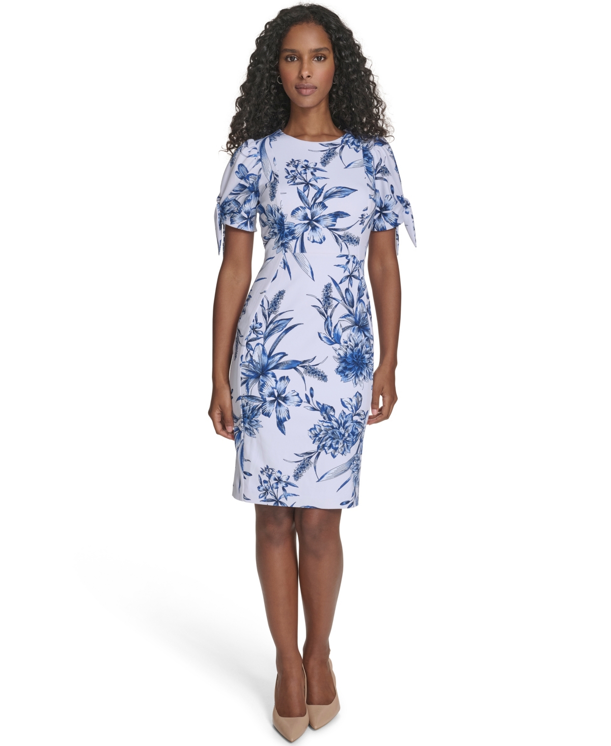 Click here for Calvin Klein Womens Crewneck Short-Sleeve Sheath D... prices