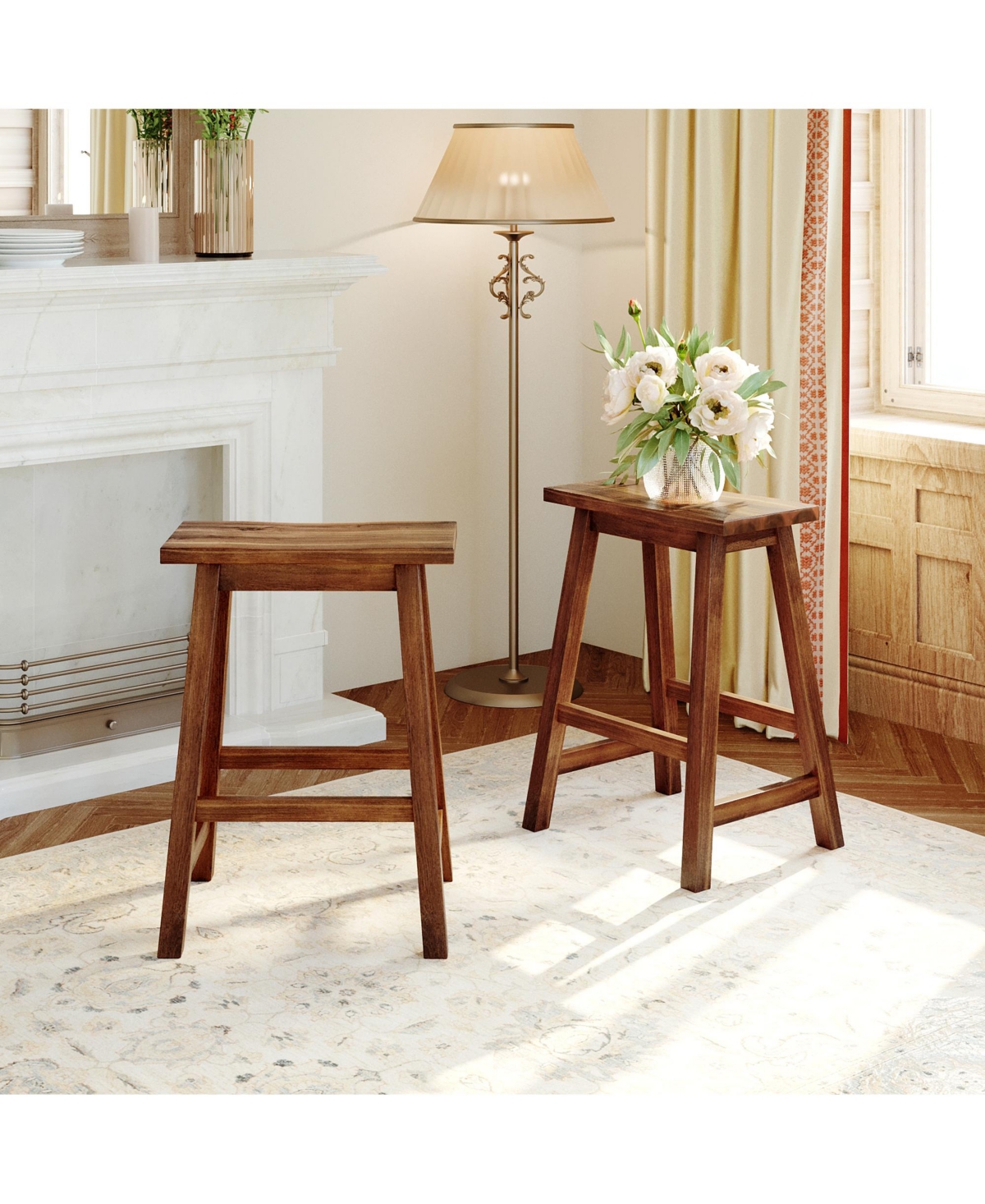 Click here for Casainc 2-Piece Counter Height Wood Stools for Com... prices