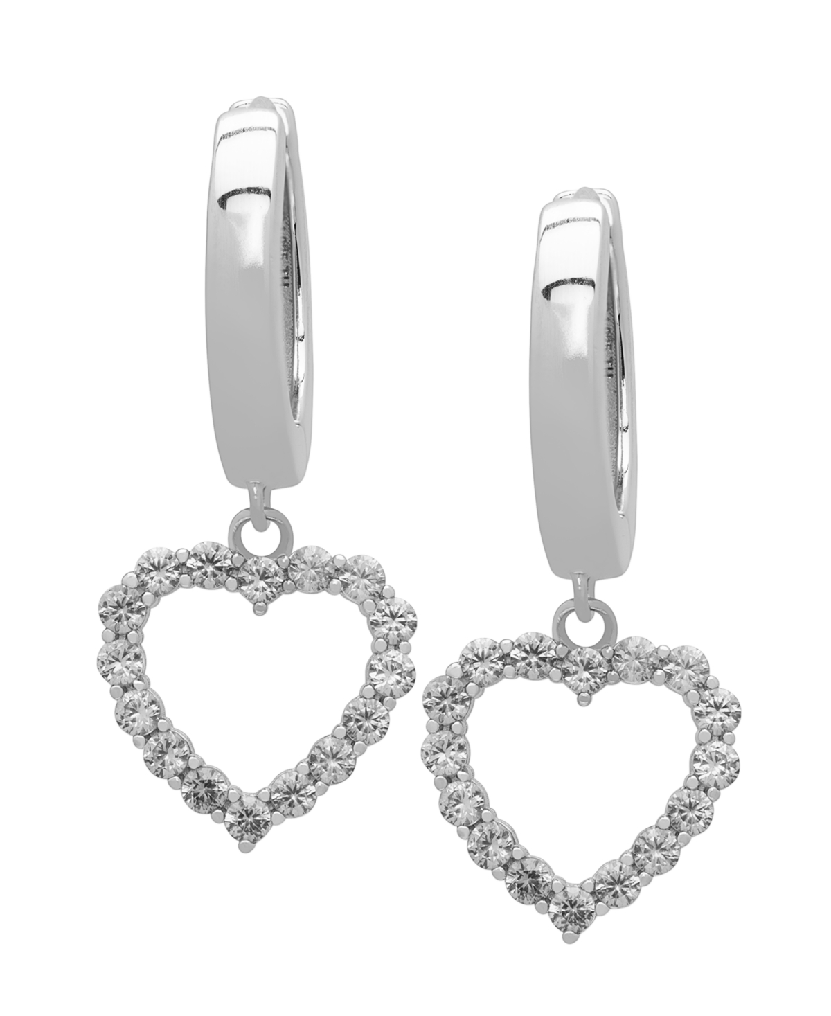 Click here for Macys Lab-Grown White Sapphire Open Heart Dangle H... prices