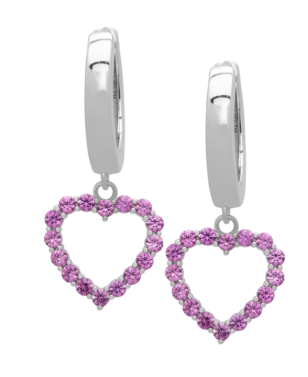 Click here for Macys Lab-Grown White Sapphire Open Heart Dangle H... prices