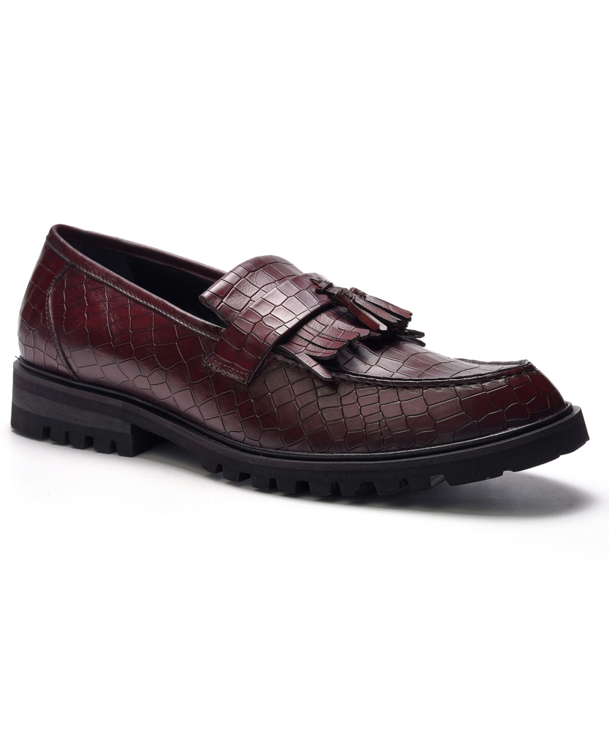 Click here for Anthony Veer Mens Dante Tassel Loafers - Bordo prices