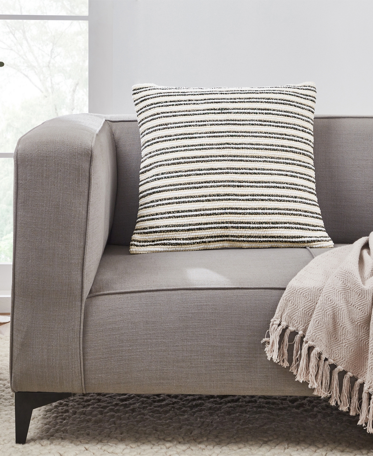 Click here for Tahari Home Boucle Stripe Decorative Pillow  20 x... prices