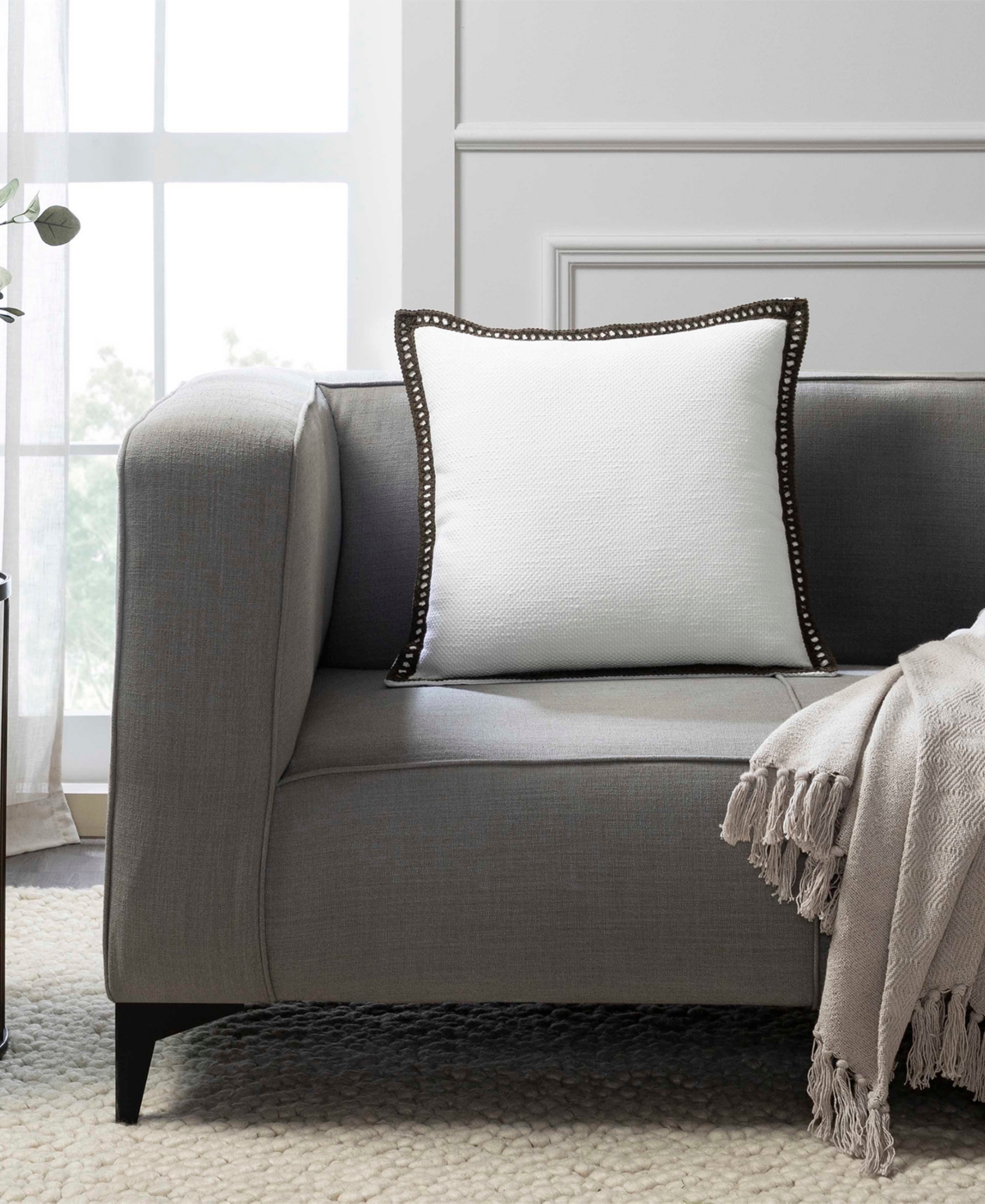 Click here for Tahari Home Crochet Edge Decorative Pillow  20 x 2... prices