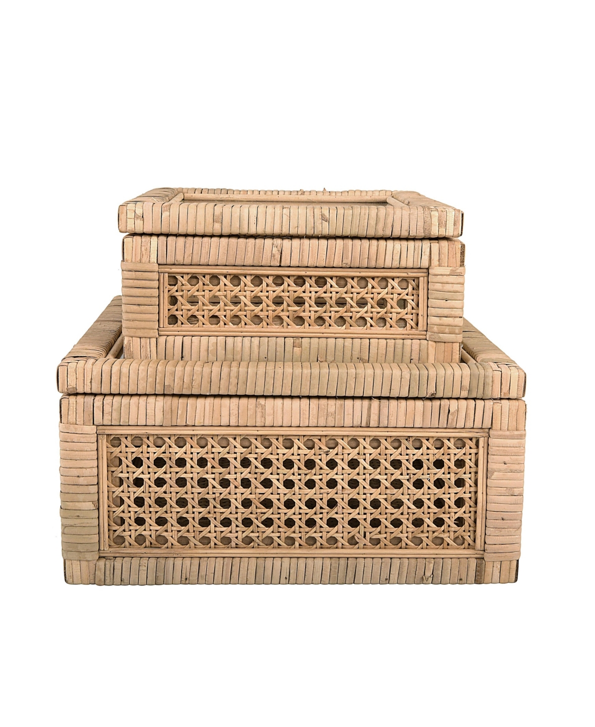 Click here for Storied Home Woven Wood and Rattan Display Boxes w... prices