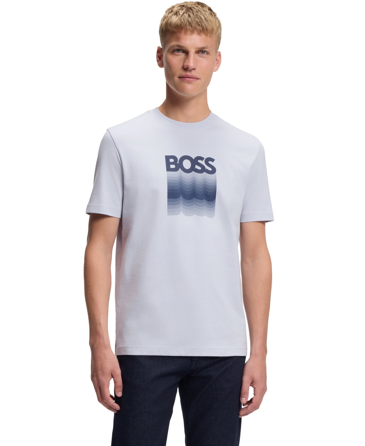 Click here for Boss by Hugo Boss Mens Logo Print Cotton-Jersey T-... prices