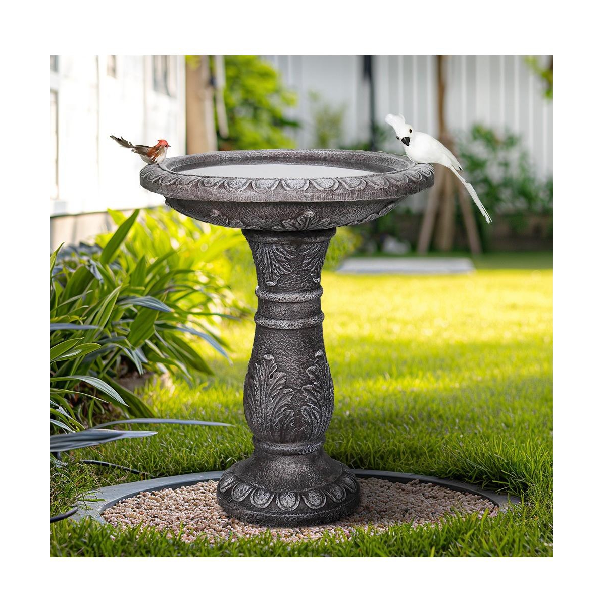 Click here for SunJet 24.4" H Cement Bird Bath for Garden- F... prices