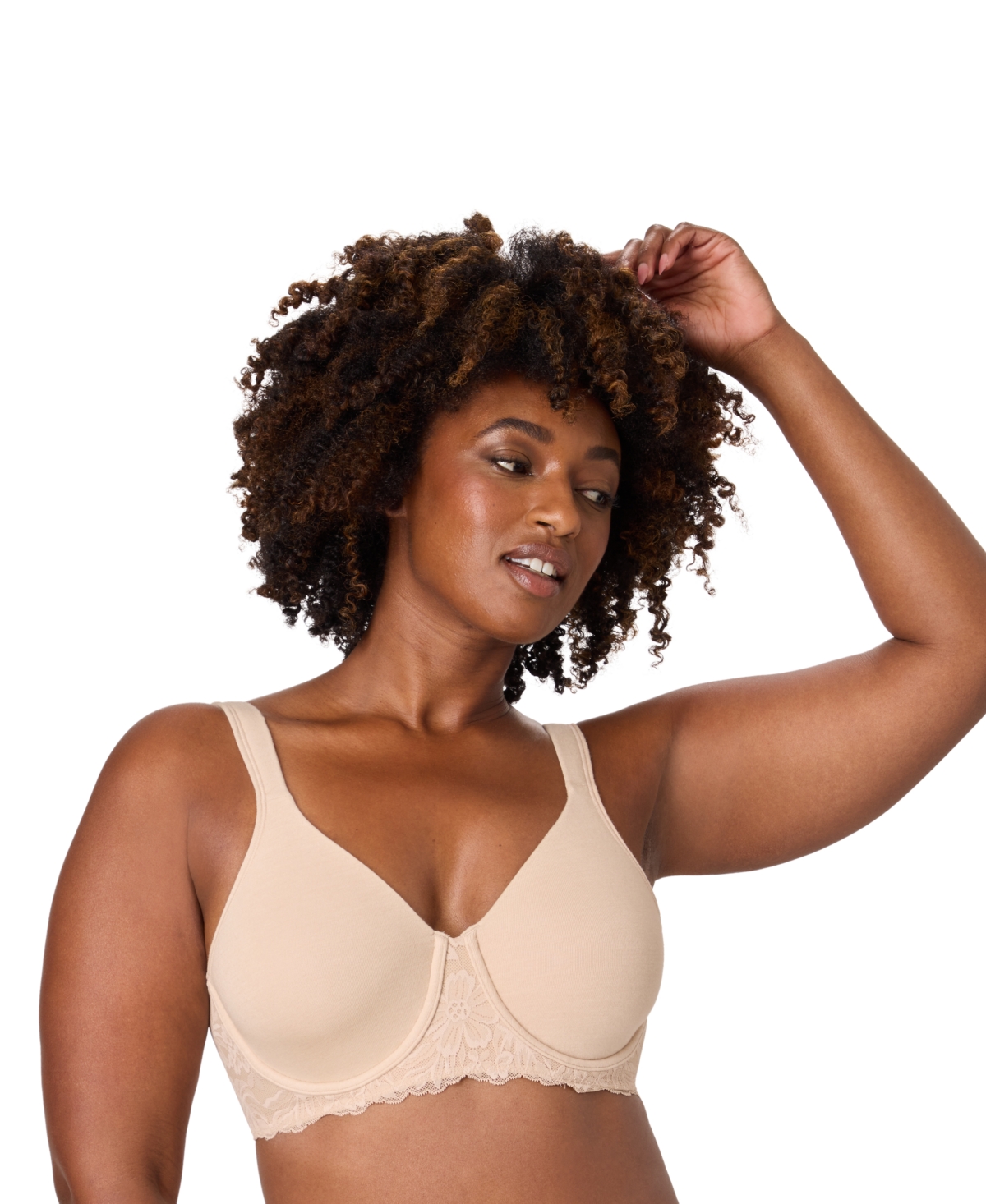 Bali Plus Size Breathe Medium Underwire Full Coverage Minimizer Bra - Almond