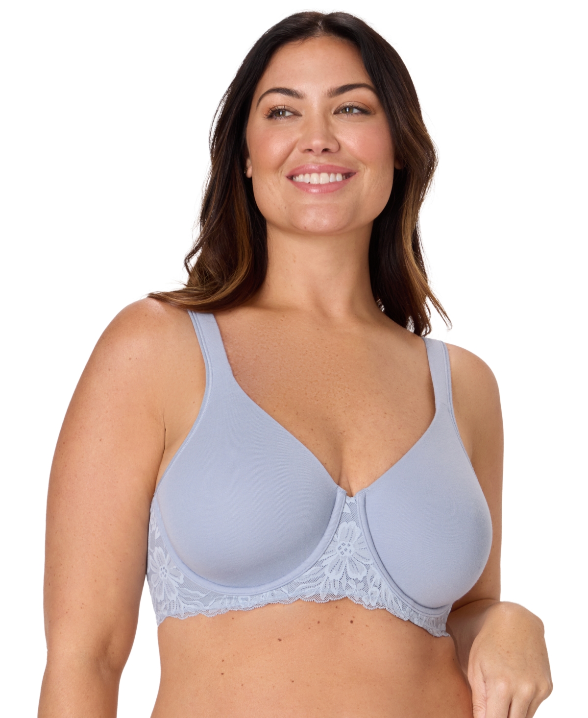 Bali Plus Size Breathe Medium Underwire Full Coverage Minimizer Bra - Silver Satin