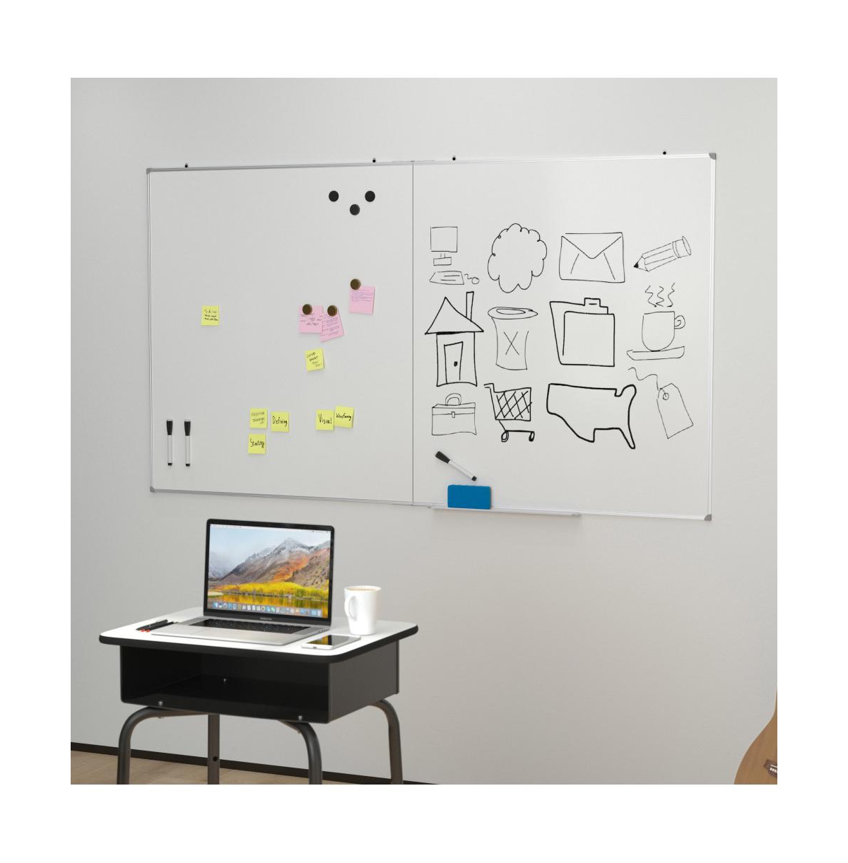 Click here for Emma+Oliver Xander Dry Erase Board for Wall with A... prices