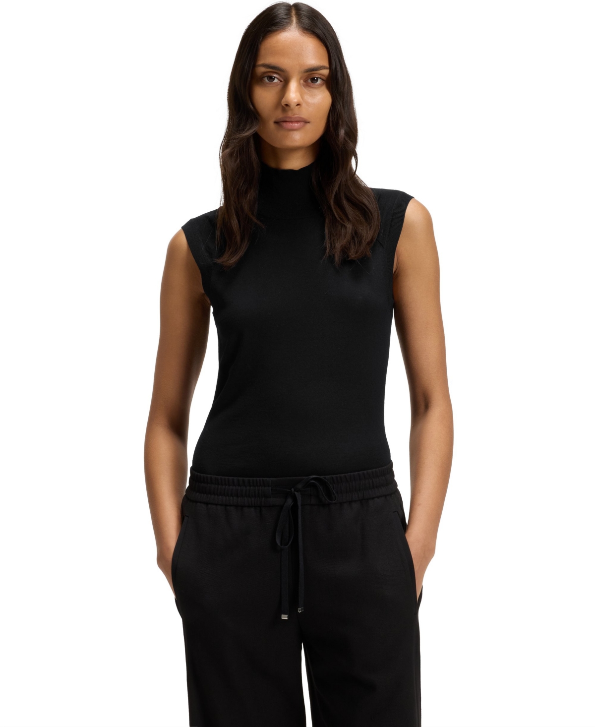 Click here for Boss by Hugo Boss Womens Merino Wool Mock Neck Sle... prices