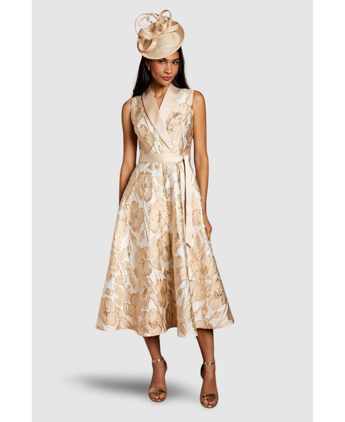 Click here for Coast Womens Sleeveless Tux Jacquard Midi Dress -... prices