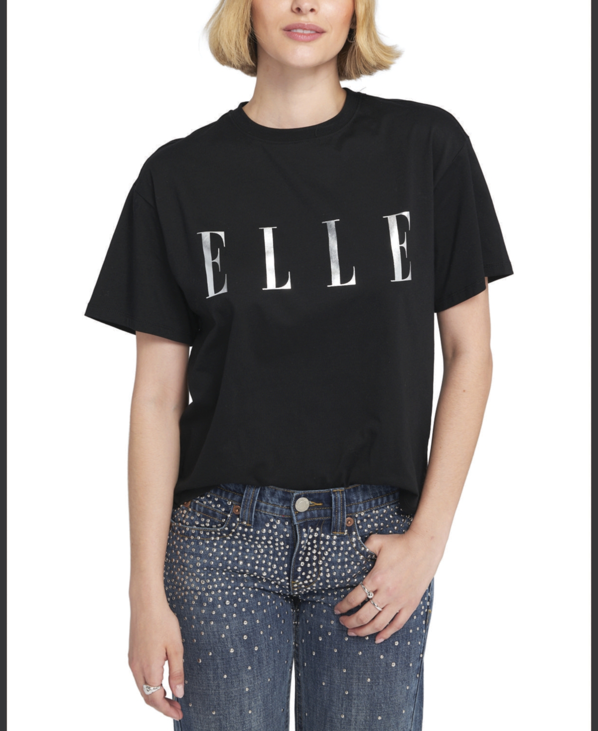 Click here for Elle Collection Womens Logo Foil Printed Tee Graph... prices