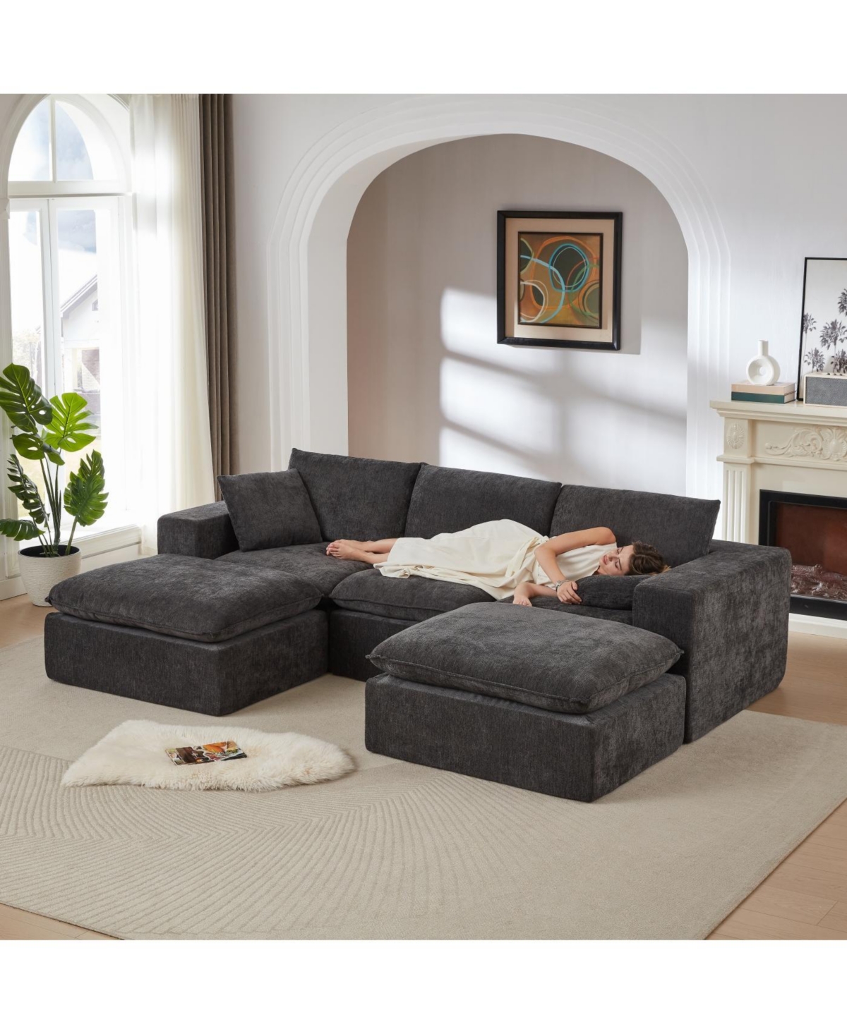 Click here for Streamdale Furniture Modern Chenille Cloud Sofa -... prices