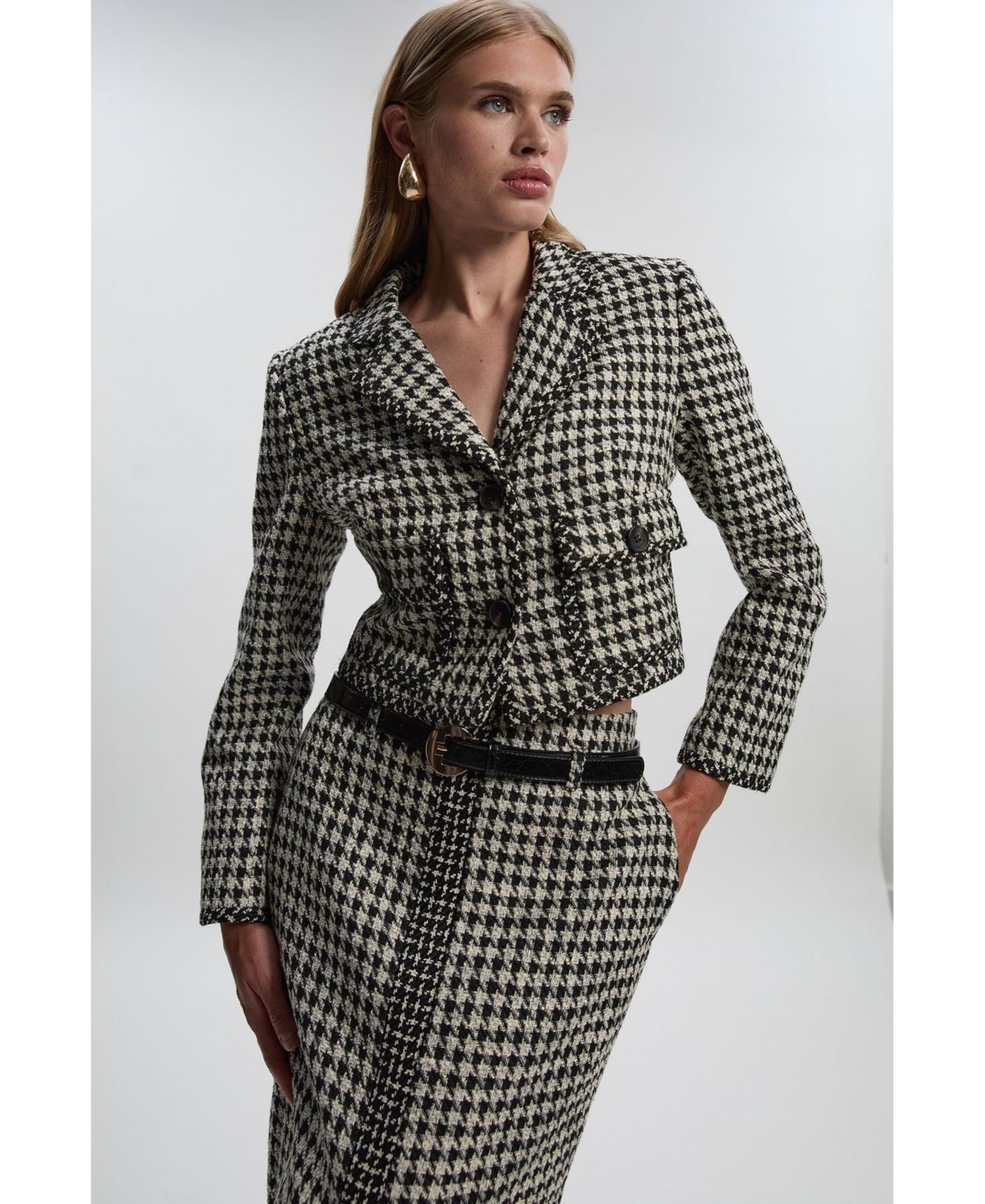 Click here for Karen Millen Womens Tweed Cropped Tailored Jacket... prices