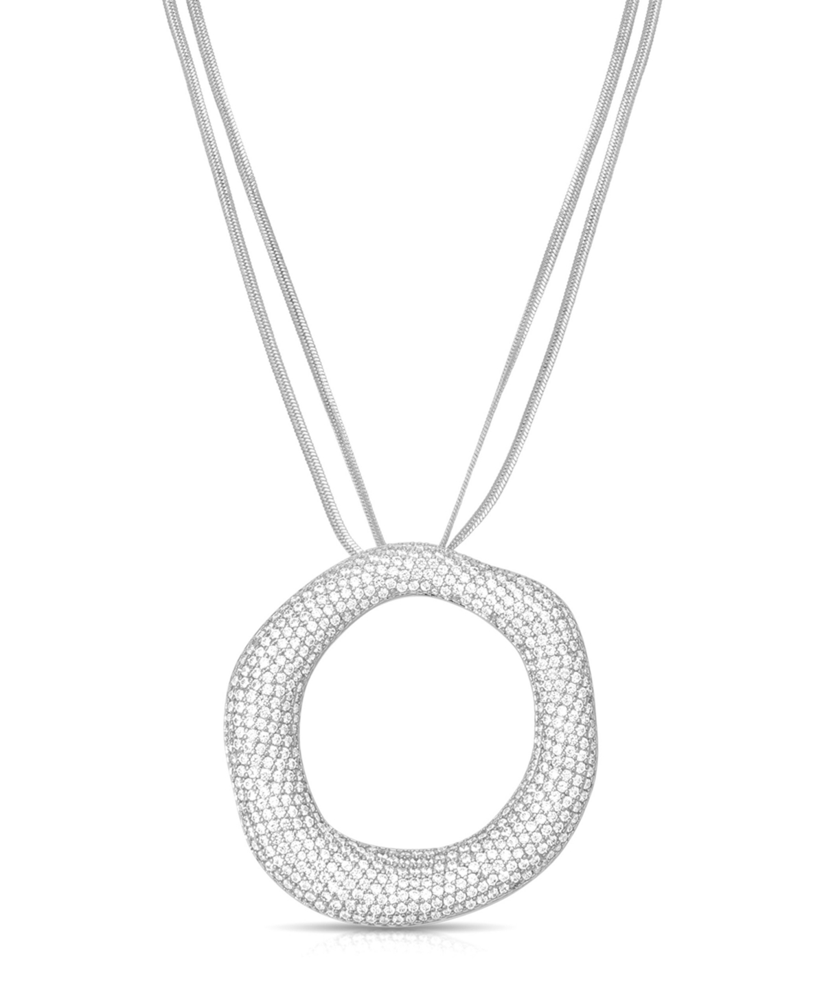 Click here for Ettika Open Circle Pave Necklace - Silver prices