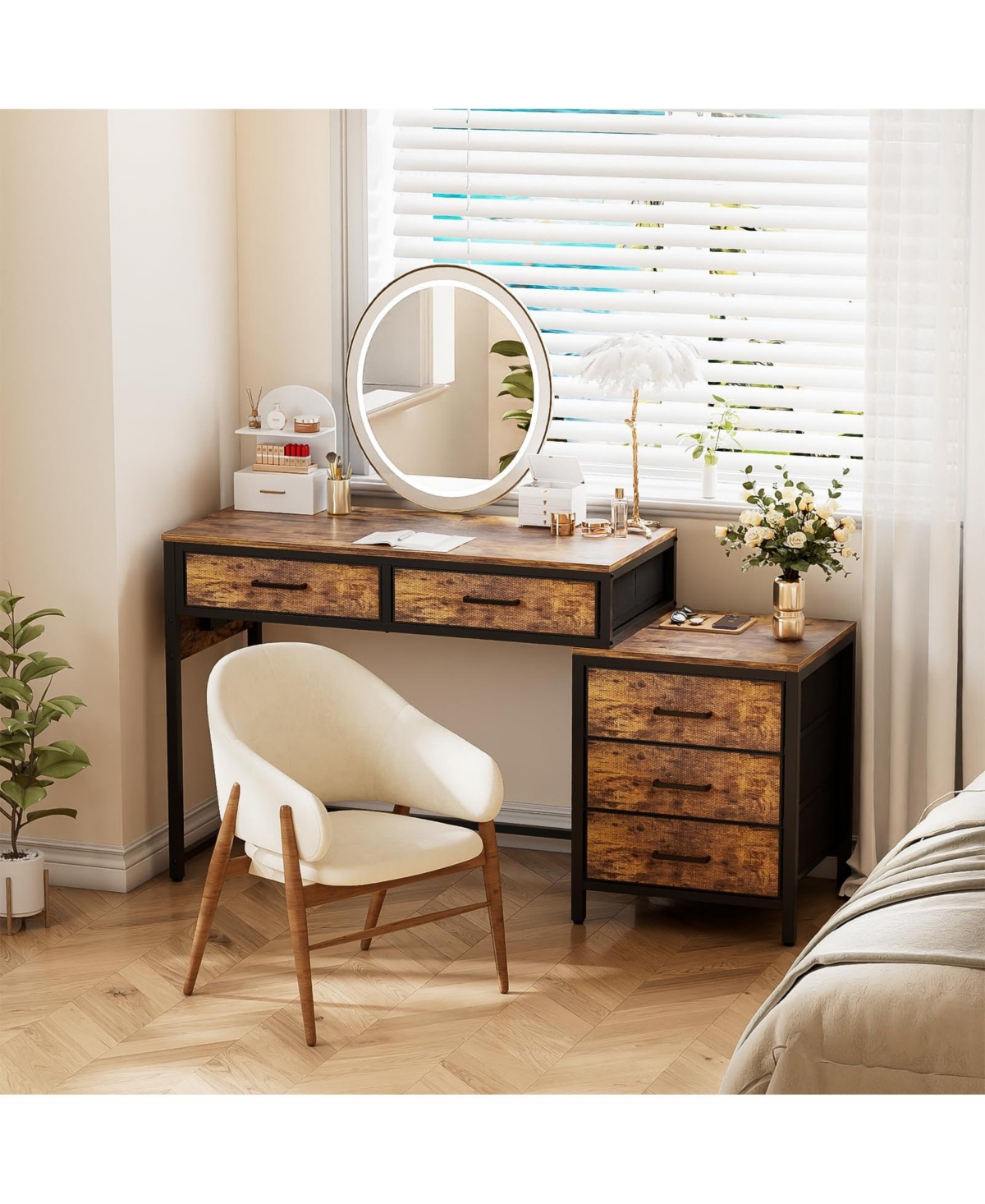 Click here for Aheaplus Computer Desk with 5 Drawers  Corner Home... prices