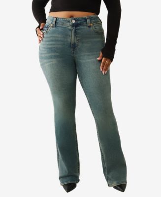 True Religion Plus Size Becca Mid Rise Bootcut Flap Jeans - Macy's