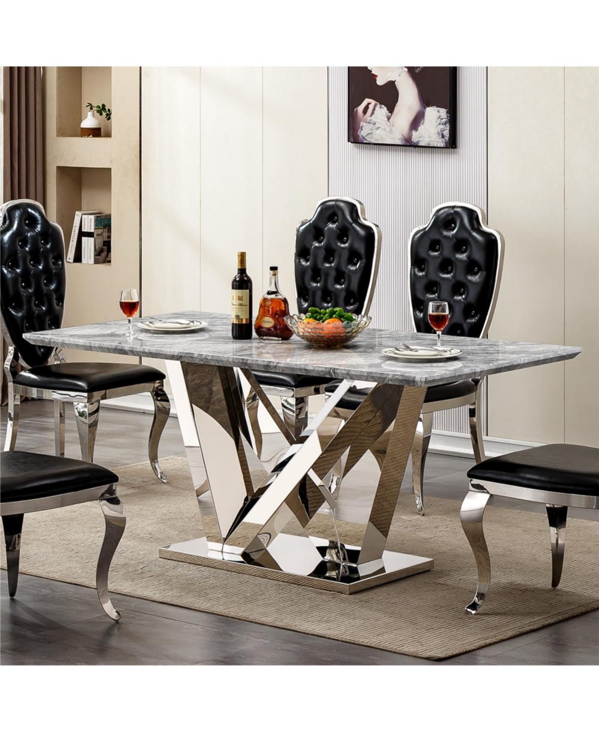 Click here for Streamdale Furniture Marble Dining Table for 6  70... prices
