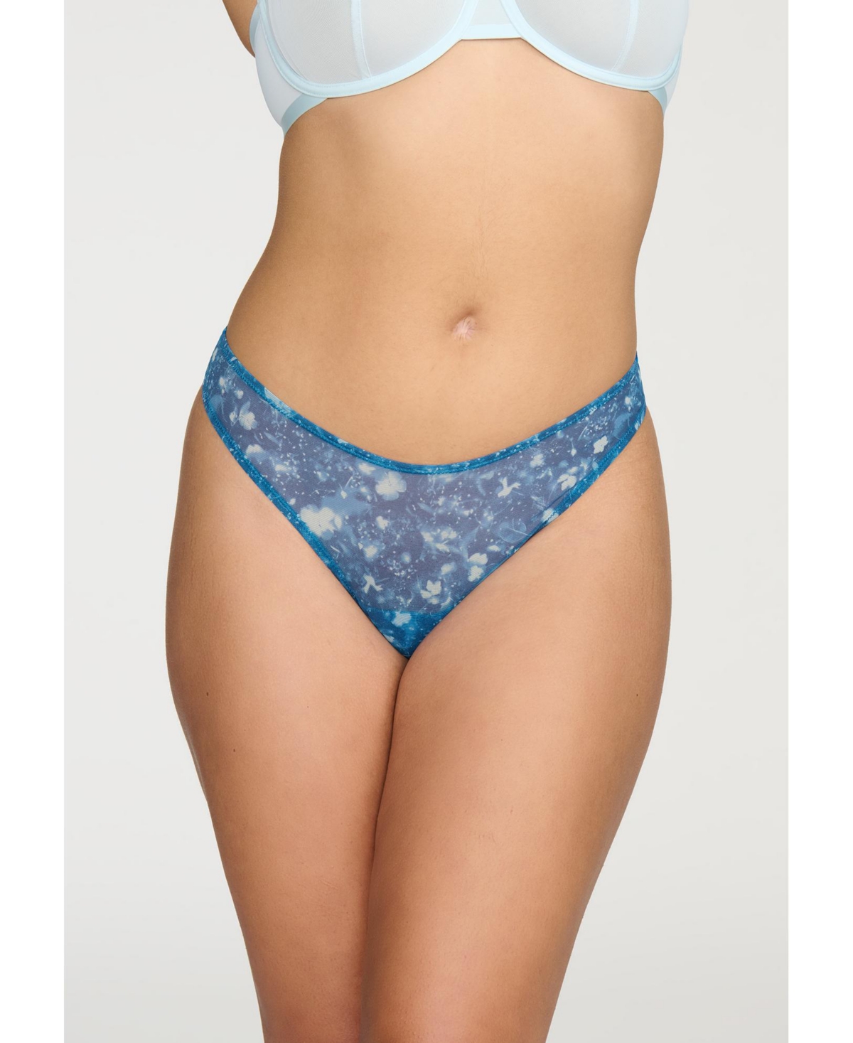Click here for Cuup Plus Size The Thong - Mesh - Floral cyanotype prices