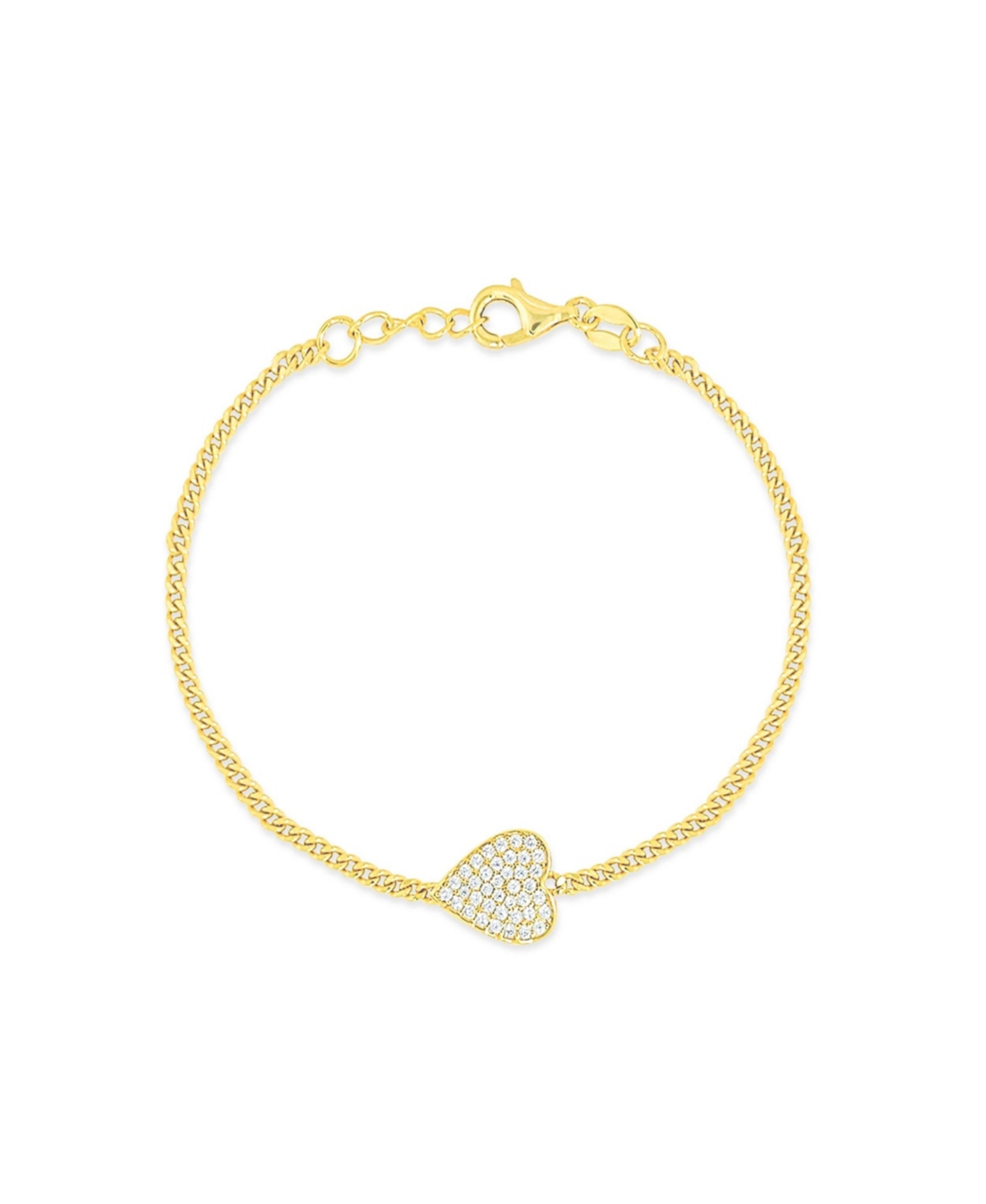 Click here for Etoielle Horizontal Heart Pave Cz Yellow Silver Cu... prices