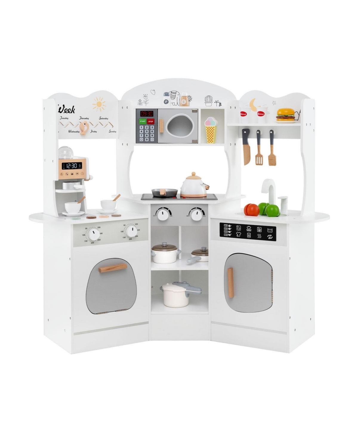 Click here for Hongge Corner Wooden Play Kitchen with Coffee Make... prices