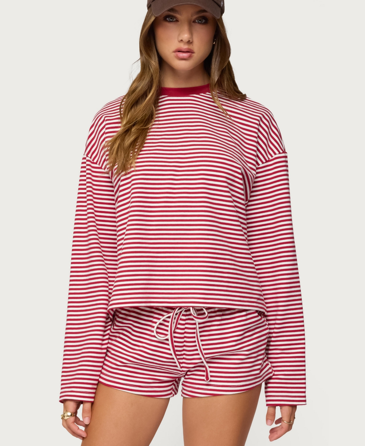 Click here for Edikted Womens Jainee Striped Long Sleeve T Shirt... prices