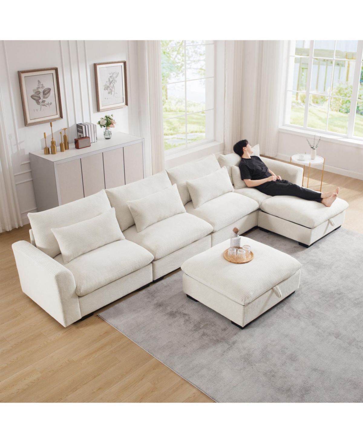 Click here for Streamdale Furniture Big Deep Seat U-Shaped Cordur... prices