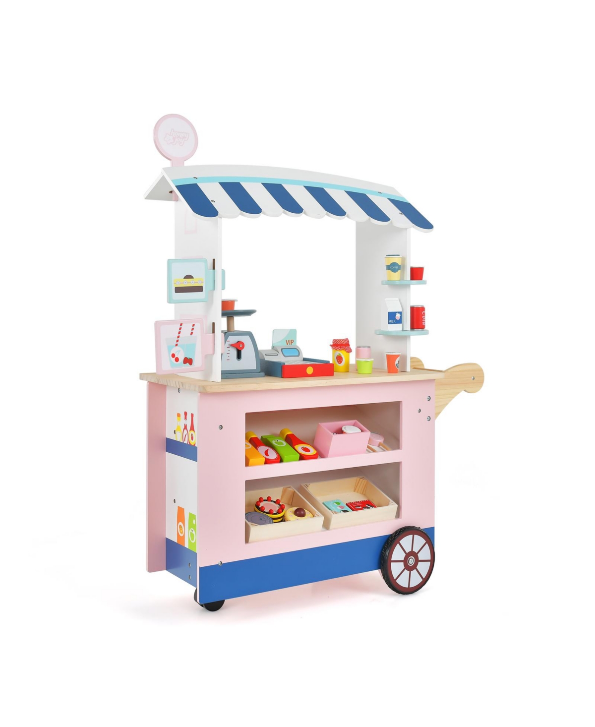 Click here for Hongge Kids Wooden Play Food Cart with 30 Accessor... prices