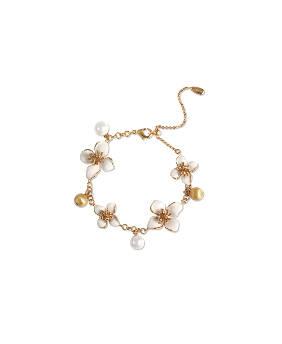 Click here for Retro Chic Iris Blossom Bracelet - White  gold prices