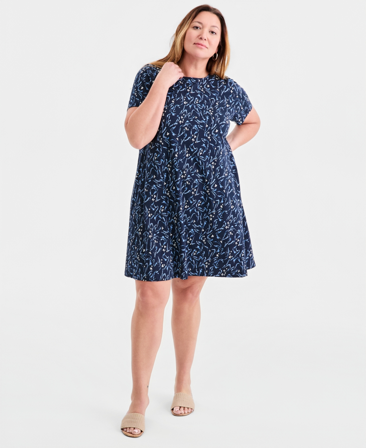 Click here for Style & Co Plus Size Round-Neck Short-Sleeve T-Shi... prices