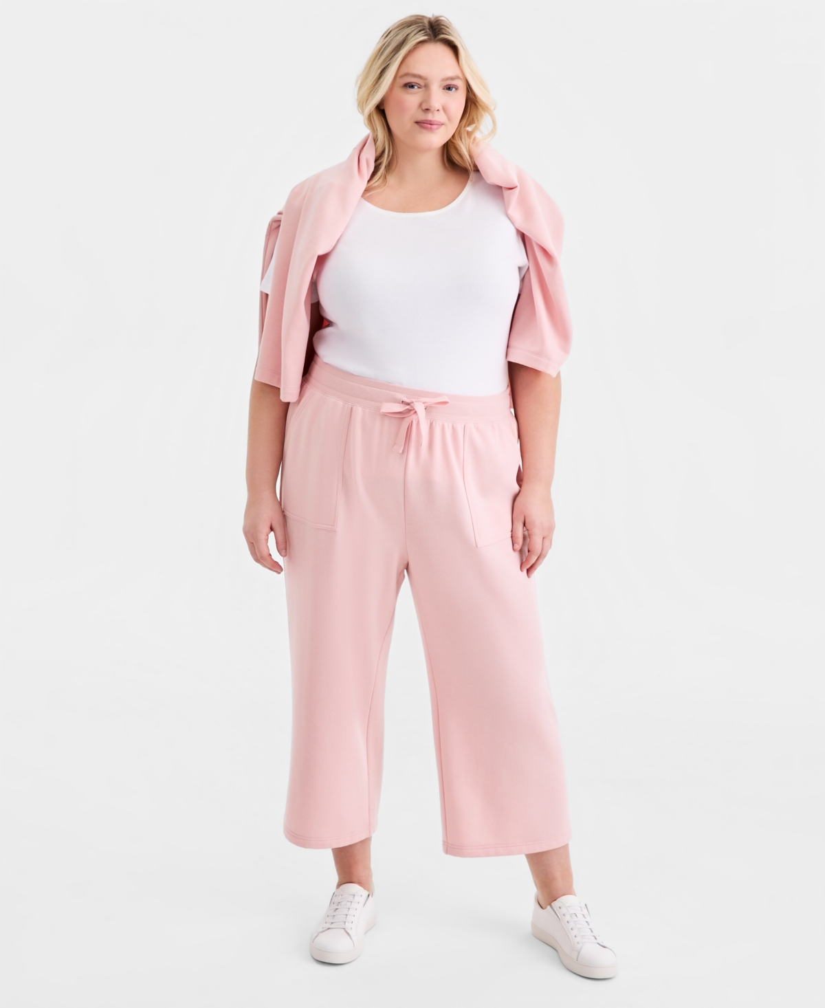 Click here for Style & Co Plus Size Lux Soft Cropped Wide Leg Pan... prices