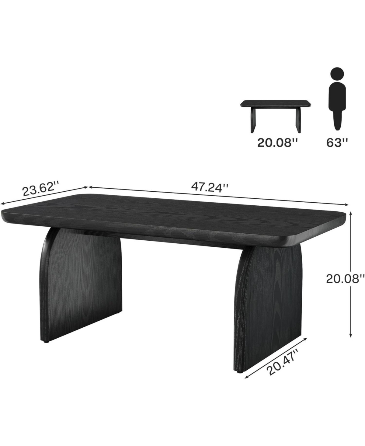 Click here for Tribesigns Rectangle Coffee Table  47-Inch Wood Re... prices