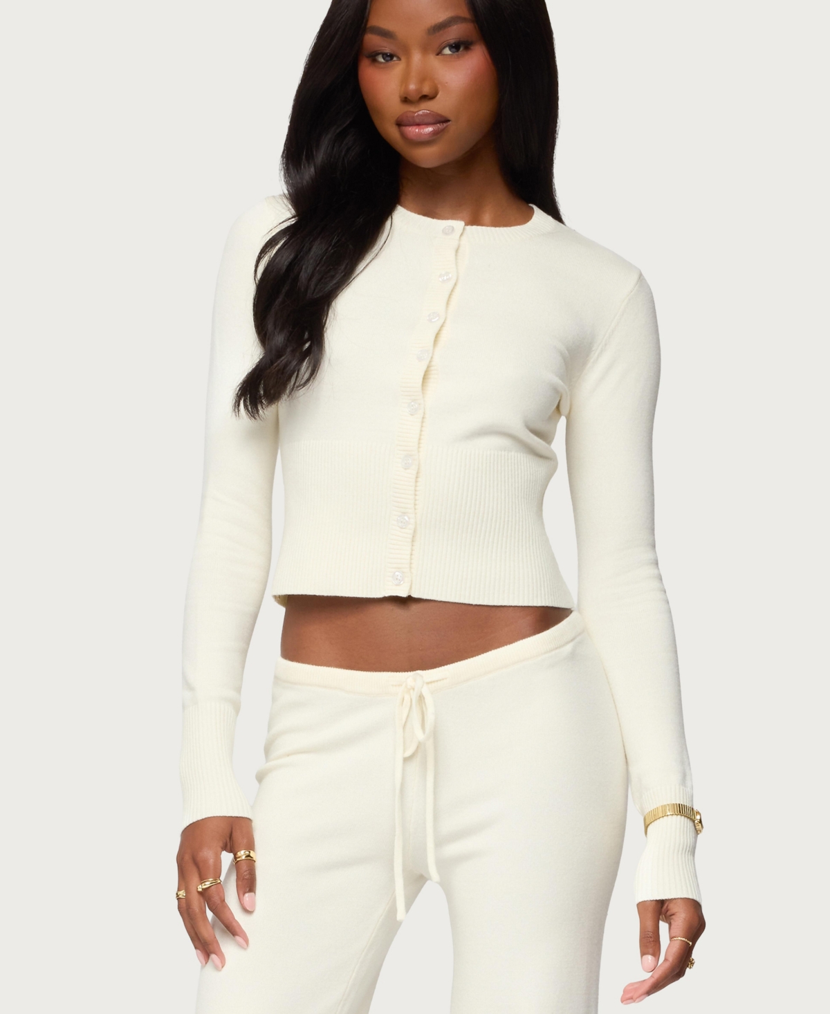 Click here for Edikted Womens Montanna Rib Knit Cardigan - Cream prices