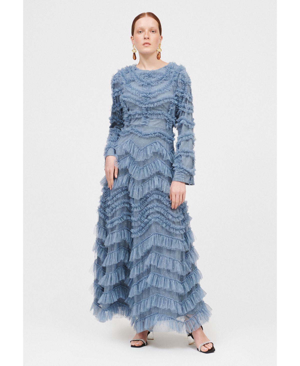 Click here for Maryisa Womens Modest Ruffle Chiffon Dress Maxi -... prices