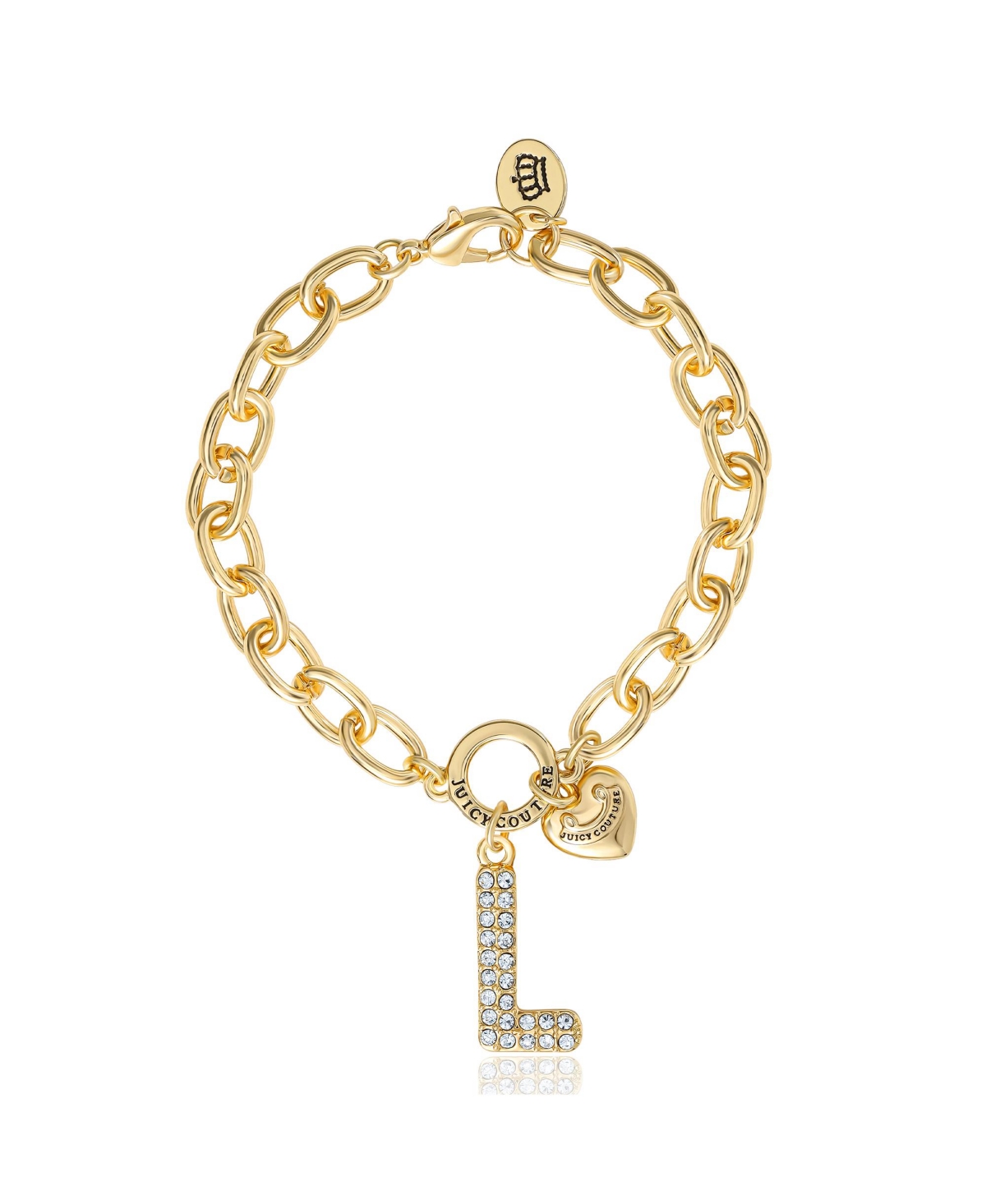 Click here for Juicy Couture Pave Initial Charm Bracelet - 7.5 Go... prices