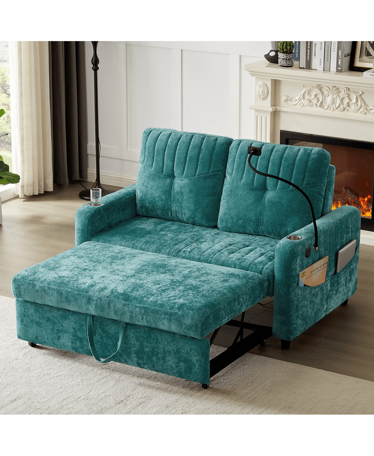 Click here for Maison Boucle 53.9 Chenille Pull-Out Sleeper Sofa... prices
