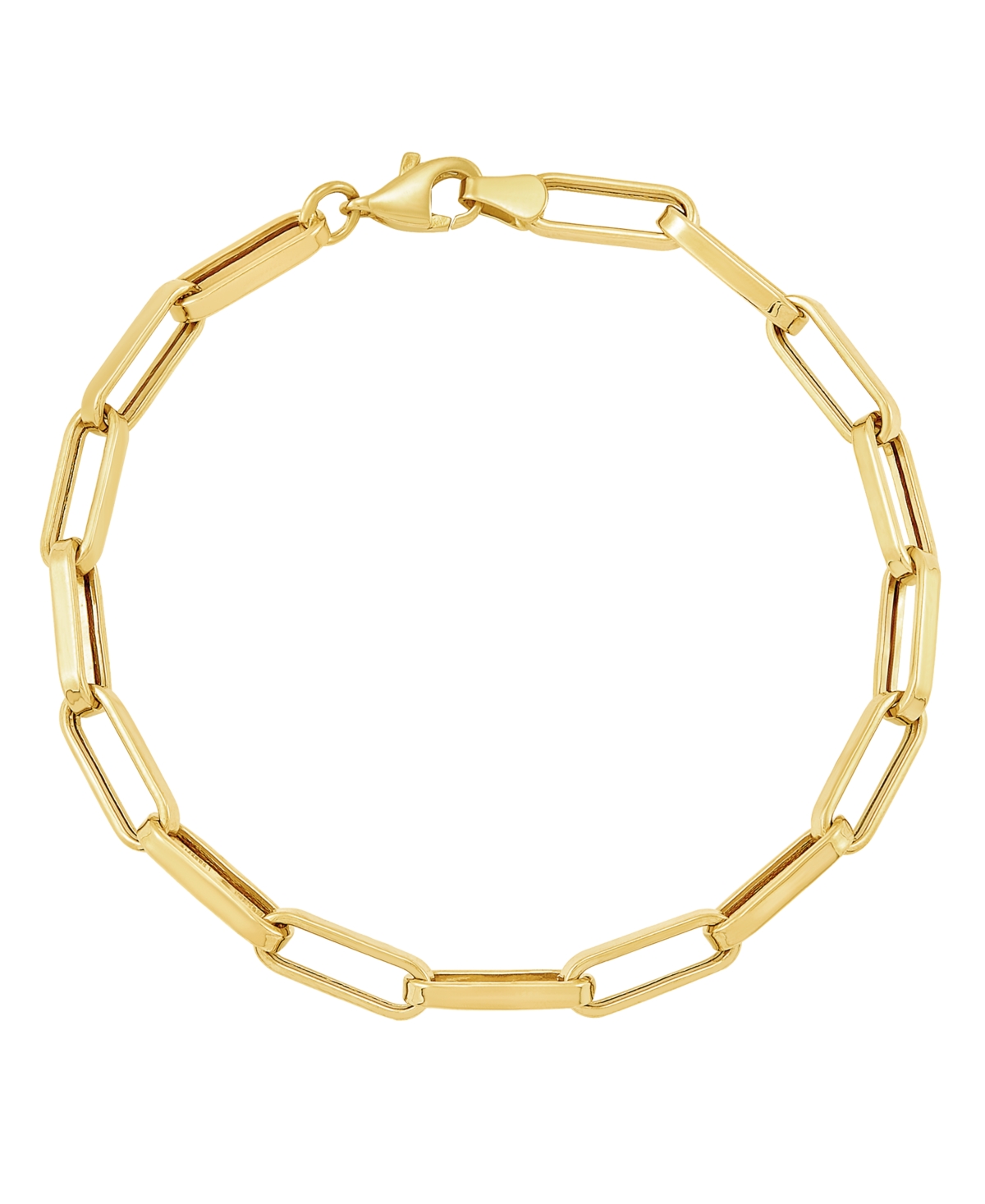 Click here for Macys Hollow Paperclip Chain Bracelet in 14K Yello... prices