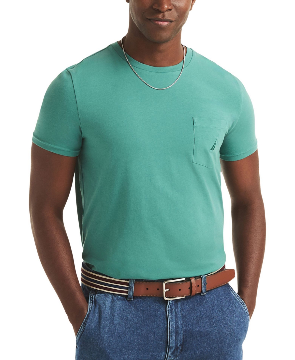 Click here for Nautica Mens Classic-Fit Solid Crew Neck Pocket T-... prices