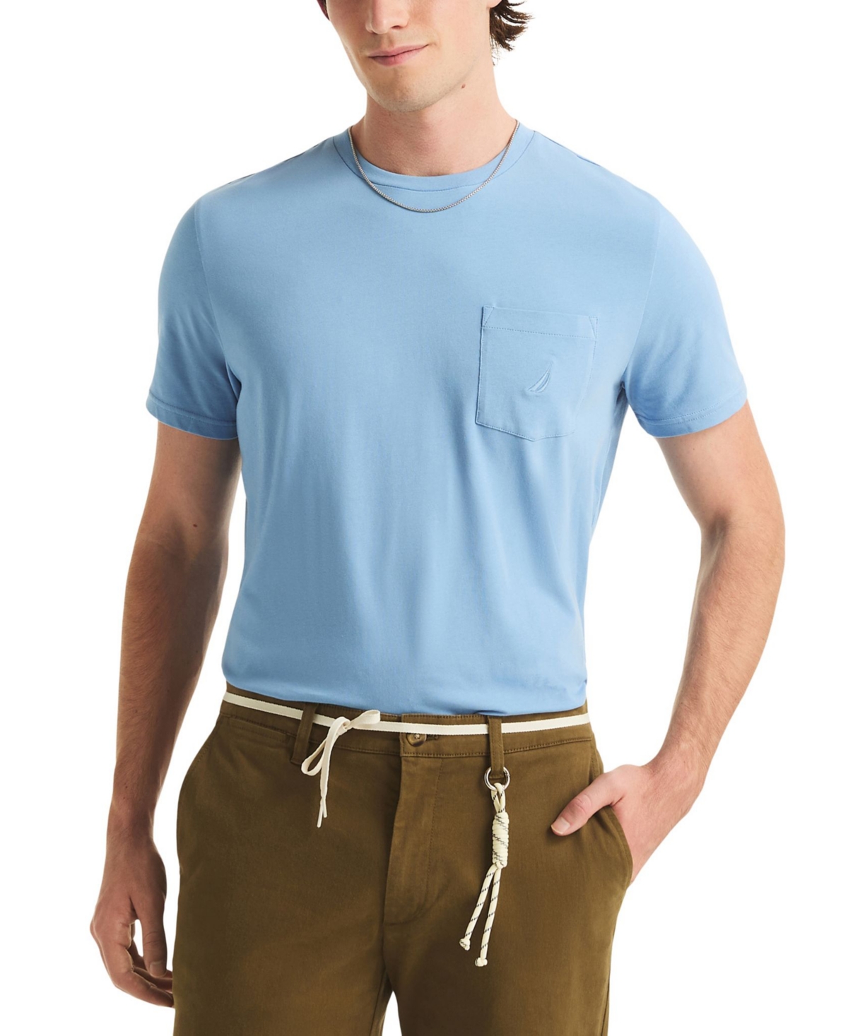 Click here for Nautica Mens Classic-Fit Solid Crew Neck Pocket T-... prices