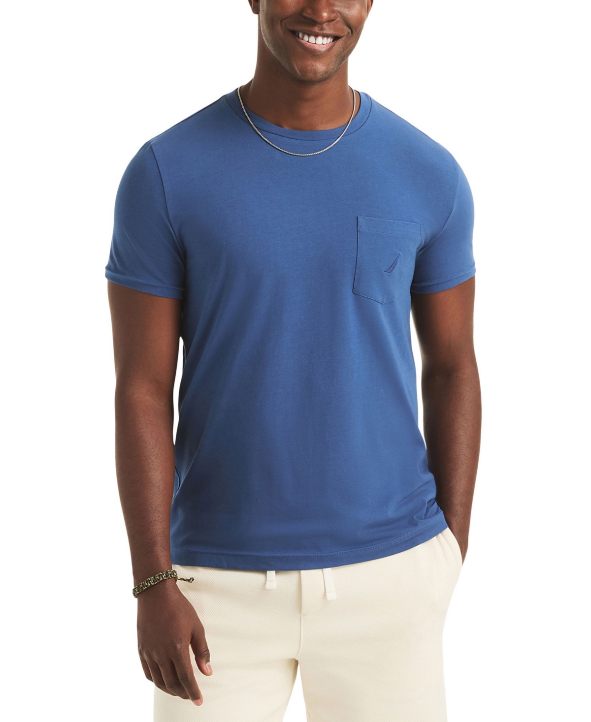 Click here for Nautica Mens Classic-Fit Solid Crew Neck Pocket T-... prices